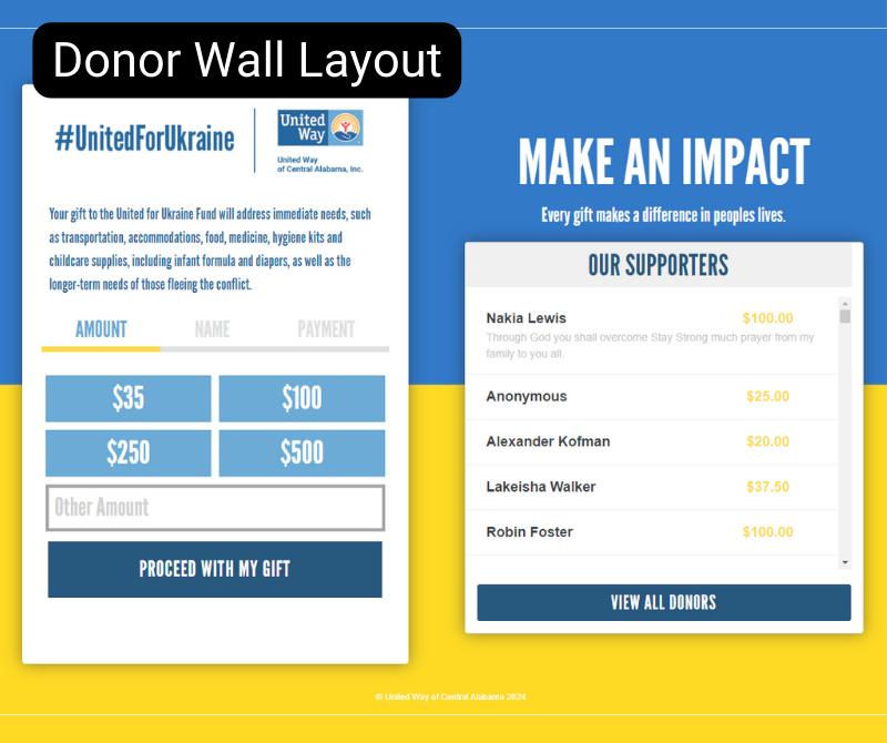 Donor Wall Layout